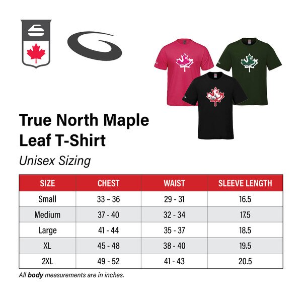 True North Maple Leaf T-Shirt | Goldline Curling Gear and Apparel